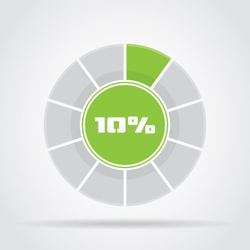 Green Pie Chart Percentage Diagram with Shadow Stock Vector ...