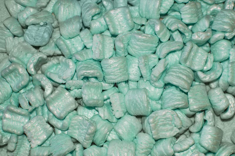 Green Pieces of Packaging Foam Stock Photo - Image of foam, plastic ...