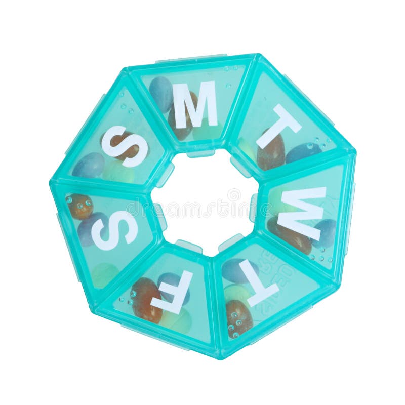 Green Pill Dispenser in the Shape of a Wheel Stock Photo - Image of ...