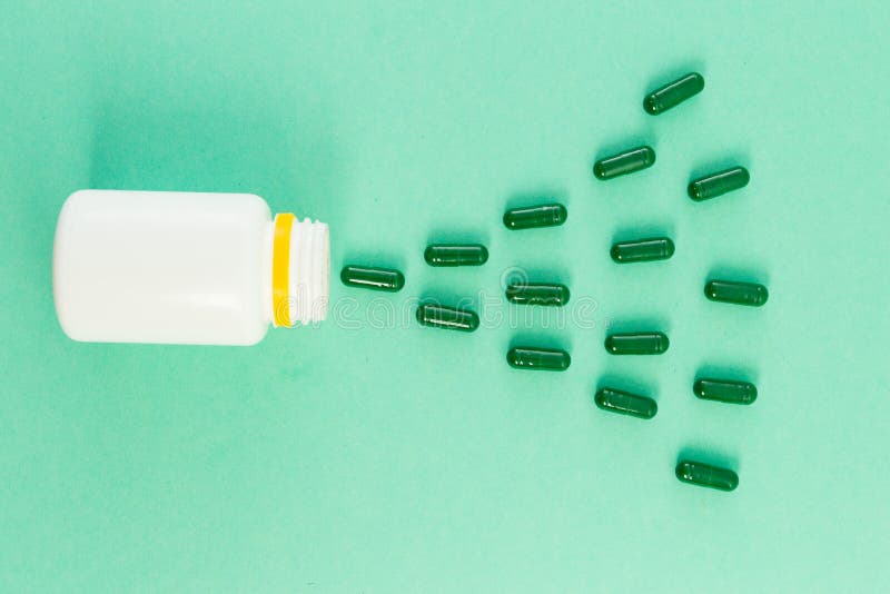Green Pills or Tablets Spilled As a Pattern Stock Image - Image of ...