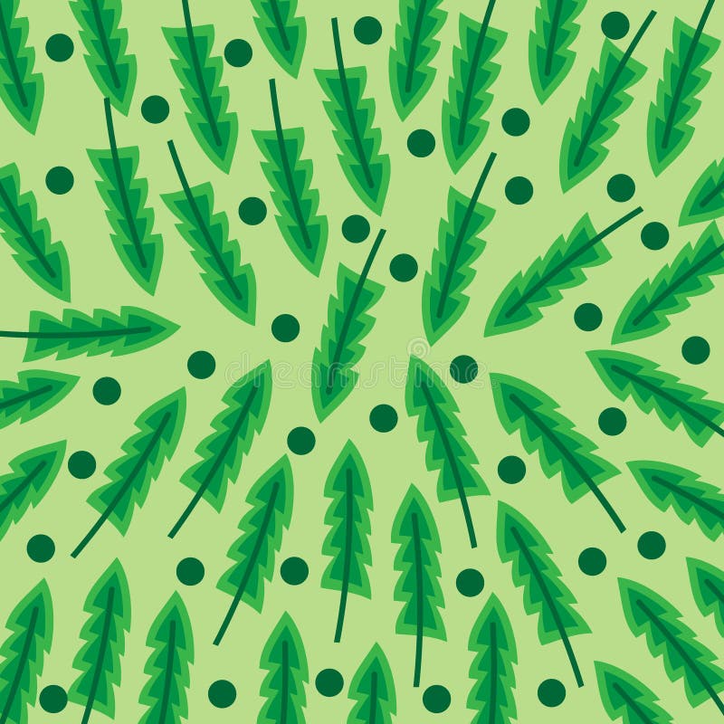 Green Pine Leaves Pattern on the Background Stock Vector - Illustration ...