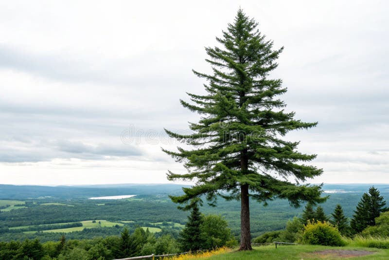 Green Pine Tree Landscape stock illustration. Illustration of scenery ...