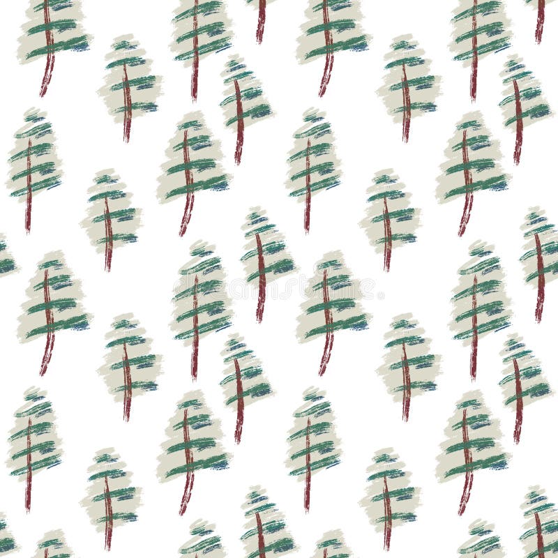 Green Pine Trees Seamless Background Stock Image - Illustration of ...