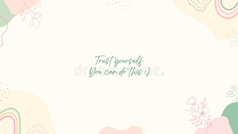 Green Pink Pastel Motivational Spring Desktop Wallpaper Stock ...