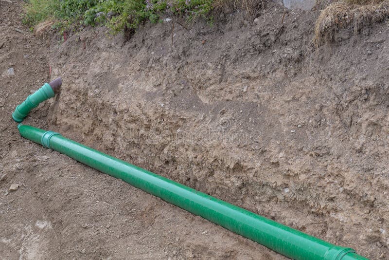 Pipe Under Earth at a Construction Site Stock Image - Image of ...