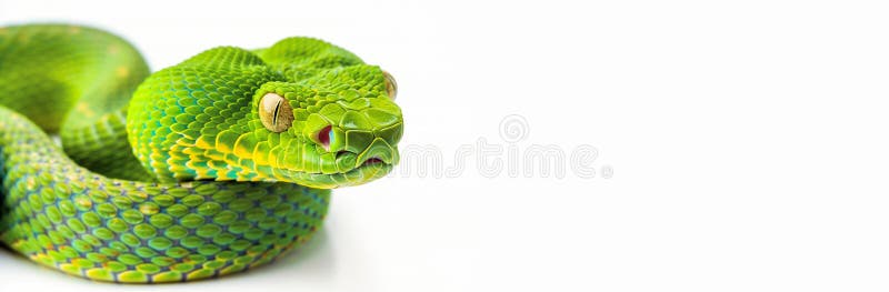 Green Pit Viper(Asian Pit Viper) Isolated on White Stock Illustration ...