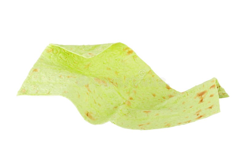 Green Pita Bread Rolls on White Background Stock Photo - Image of dough ...