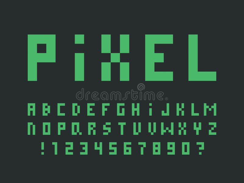 Green Pixel Font. Vector Alphabet Stock Vector - Illustration of style ...