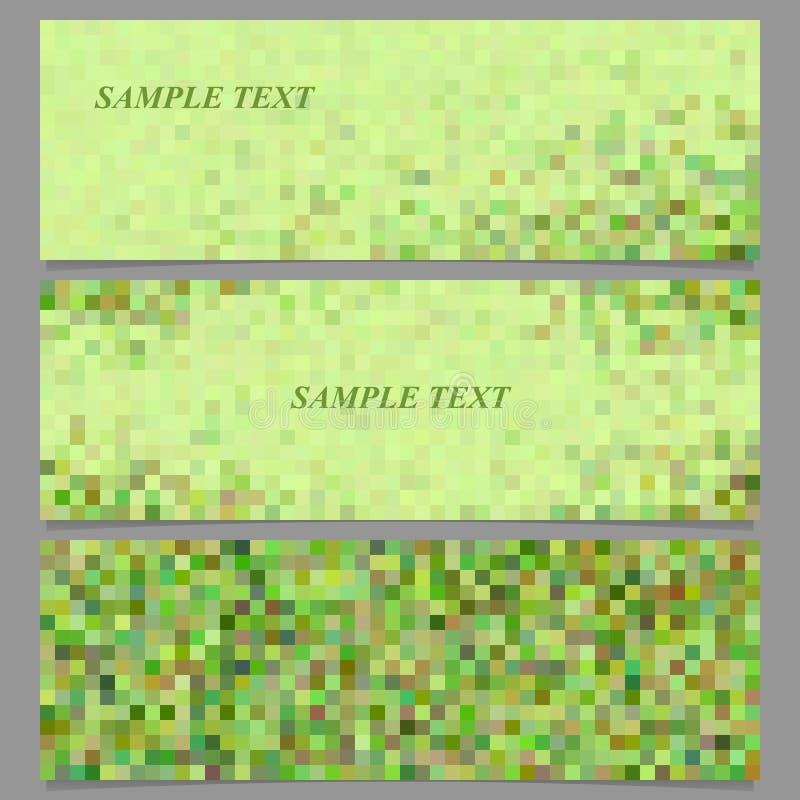 Green Pixel Square Mosaic Banner Template Set Stock Vector ...