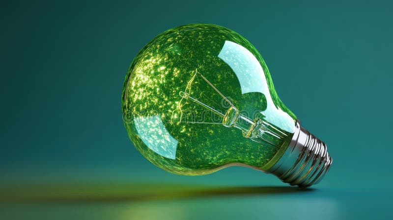 Green Pixelated Lightbulb on Teal Background Stock Illustration ...