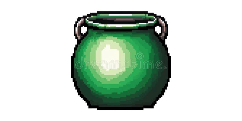 Green Pixelated Pot Graphic Isolated on Transparent Background Stock ...