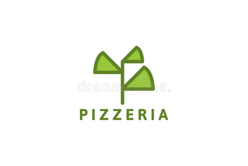Green Pizza Logo Designs Inspiration Isolated on White Background ...