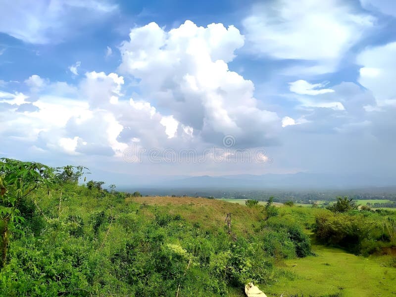 Green Plains and Cloudy Clear Skies Stock Photo - Image of clear ...