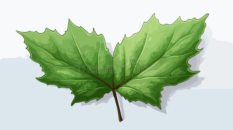 Green Plane Tree Leaf Vector Drawing Cartoon Style Stock Vector ...