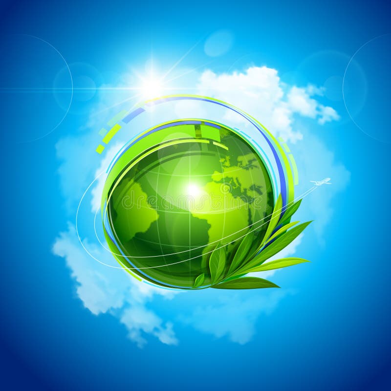 Green Planet stock vector. Illustration of ecology, white - 37270606