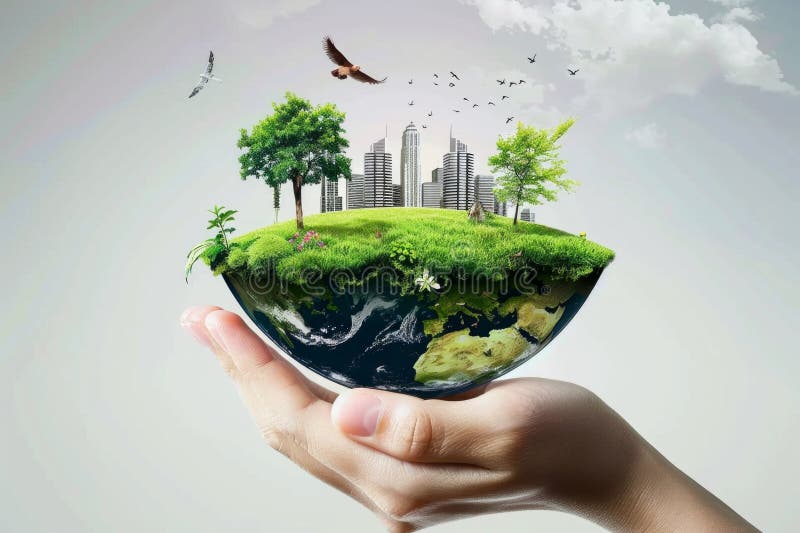 Green planet concept stock image. Image of plant, protect - 335391343