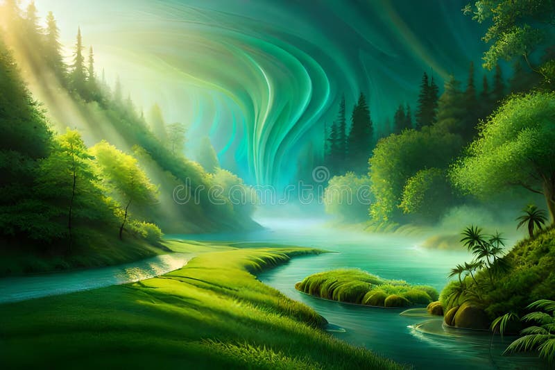 Green Planet Concept - Green Tree in Ptotecting Shell with Sunshine ...