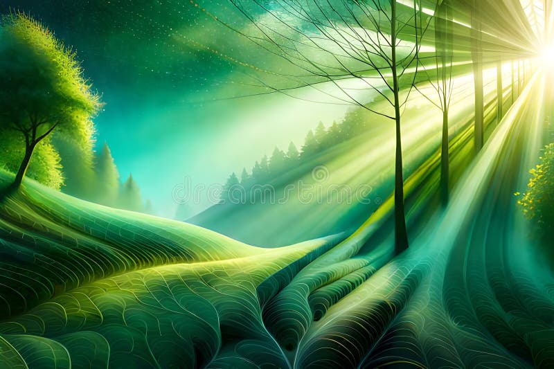 Green Planet Concept - Green Tree in Ptotecting Shell with Sunshine ...