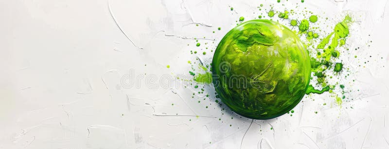 The Green Planet Earth Against a Pristine White Background, Leaving ...