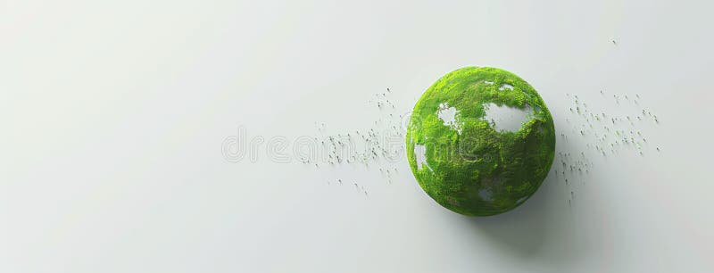 The Green Planet Earth Against a Pristine White Background, Leaving ...