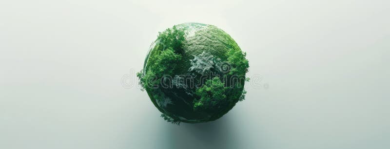 The Green Planet Earth Against a Pristine White Background, Leaving ...