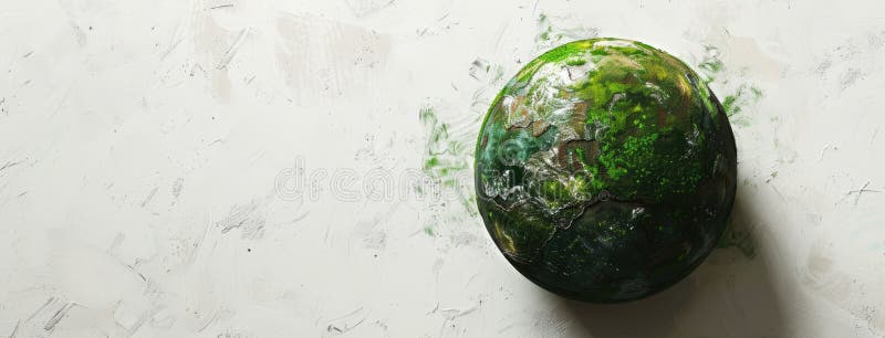 The Green Planet Earth Against a Pristine White Background, Leaving ...