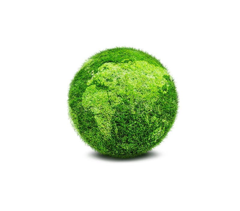 Green Planet Earth Covered with Grass Stock Illustration - Illustration ...