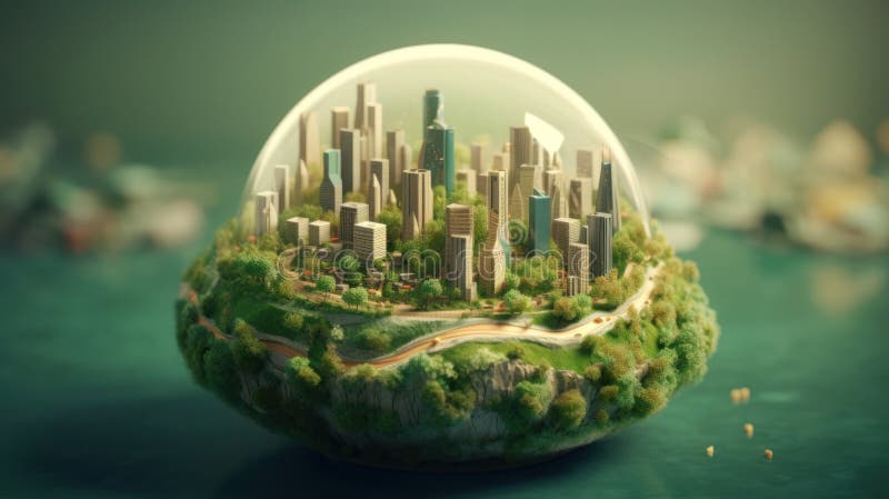 The Green Planet Earth, Eco-city on Earth.Generative Ai Stock ...
