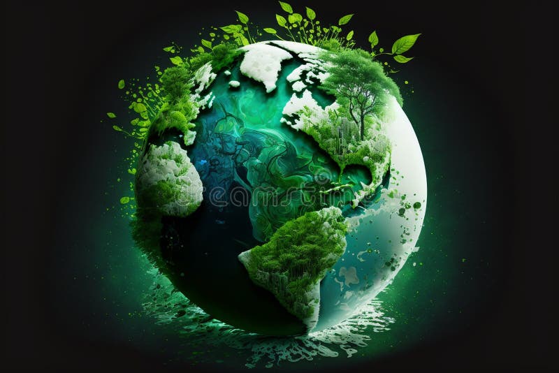 Earth in the Grass Earth with Grass Green Planet Earth Stock ...