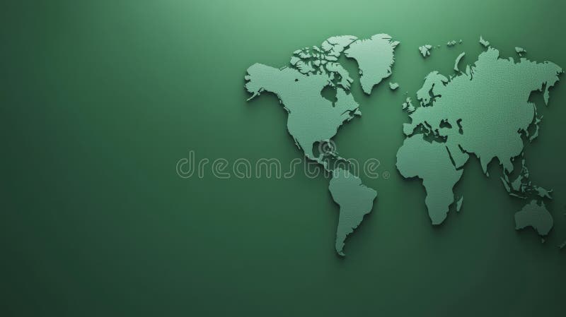 Green Planet Earth Map on Vibrant Green Background for Eco Friendly ...