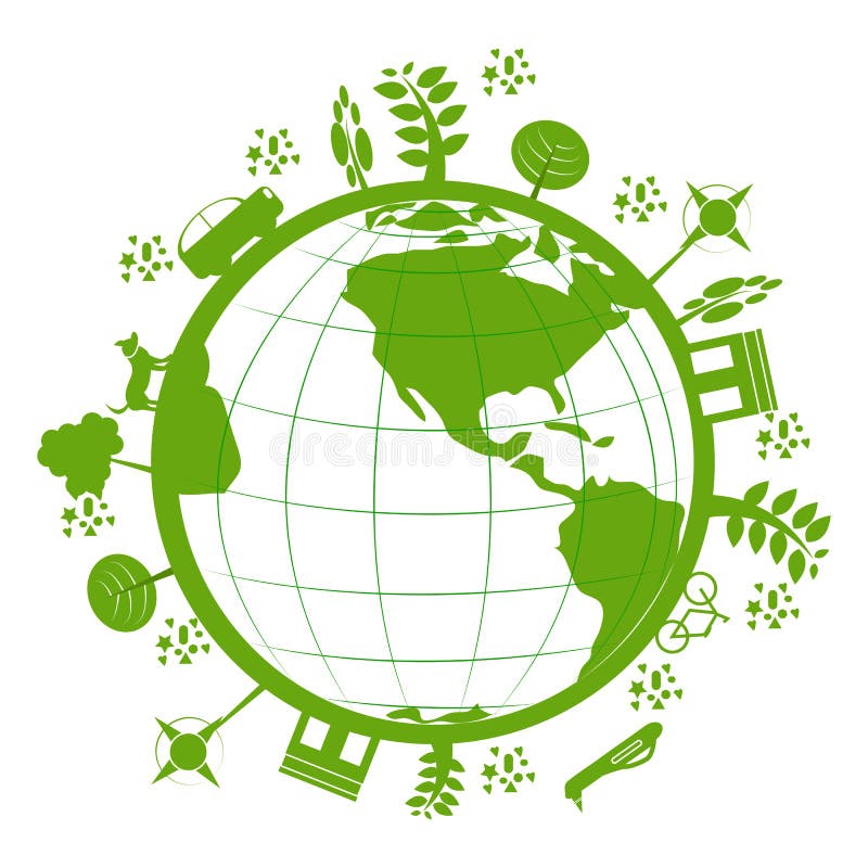 Green Planet stock vector. Illustration of grass, planet - 32024898