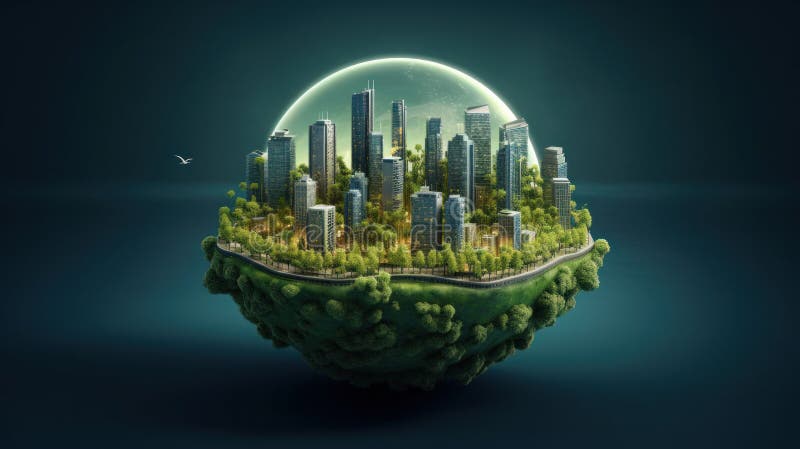 The Green Planet Earth, Save the World. Generative Ai Stock ...