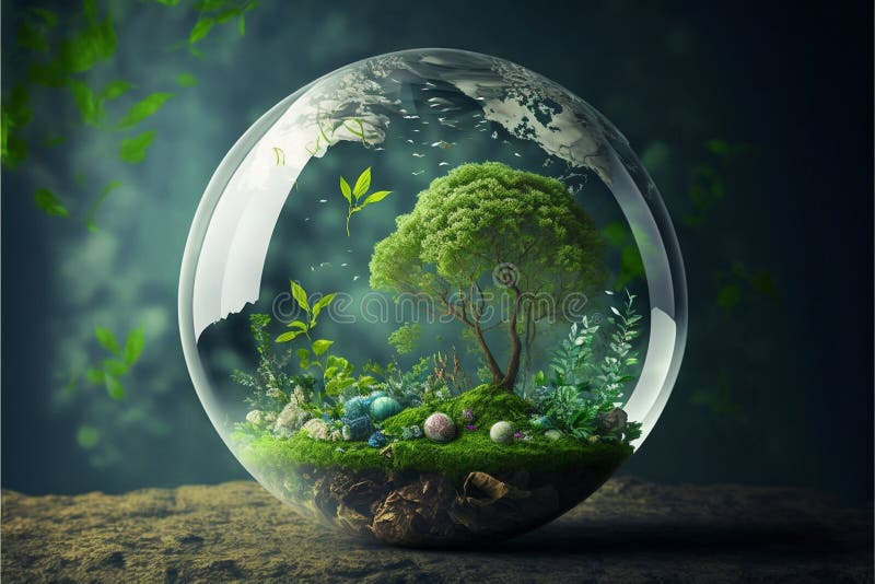 Green Planet with Tree Earth and Tree Green Planet Earth Stock ...