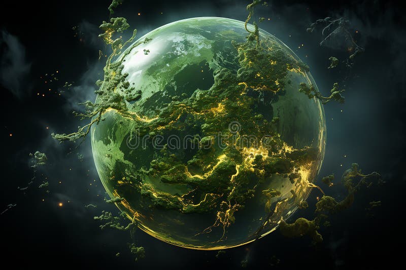 Green Planet Earth, View from Space. the Problem of Cutting Down Trees ...