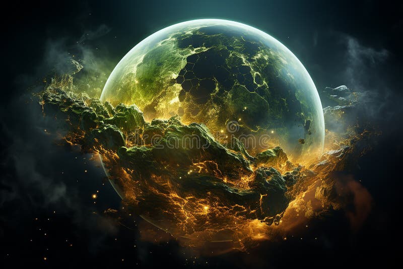 Green Planet Earth, View from Space. the Problem of Pollution of the ...