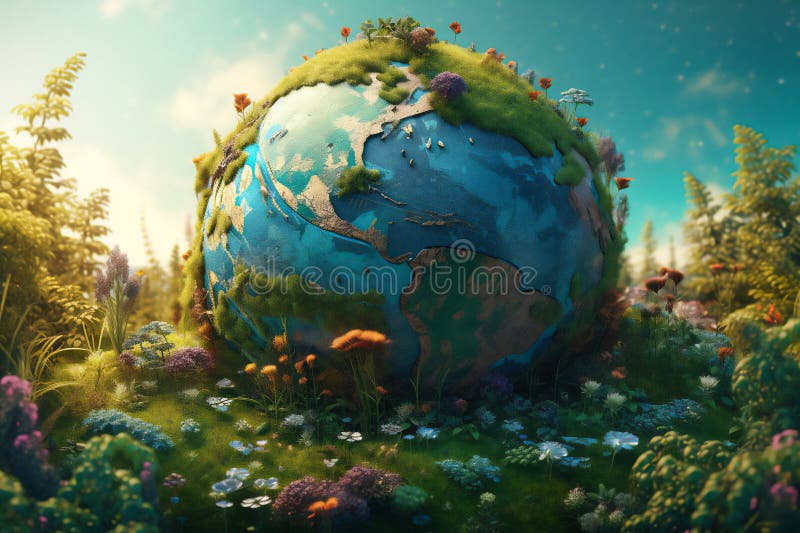 The Green Planet Endemic and Extinct Plants. Generative AI Stock ...