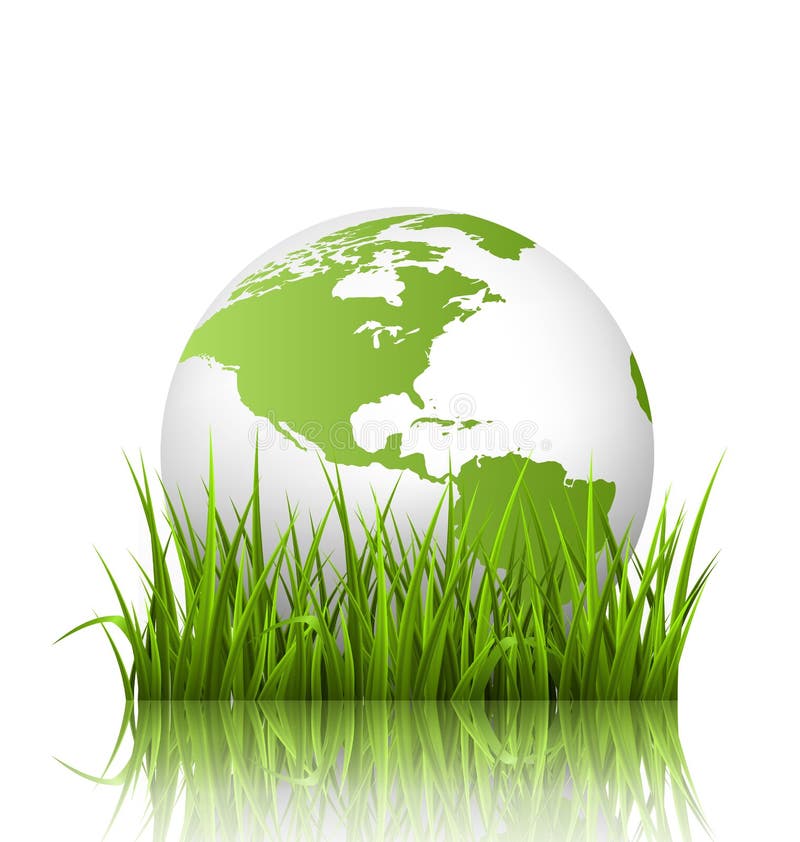 Globe on grass stock illustration. Illustration of landscape - 14131516