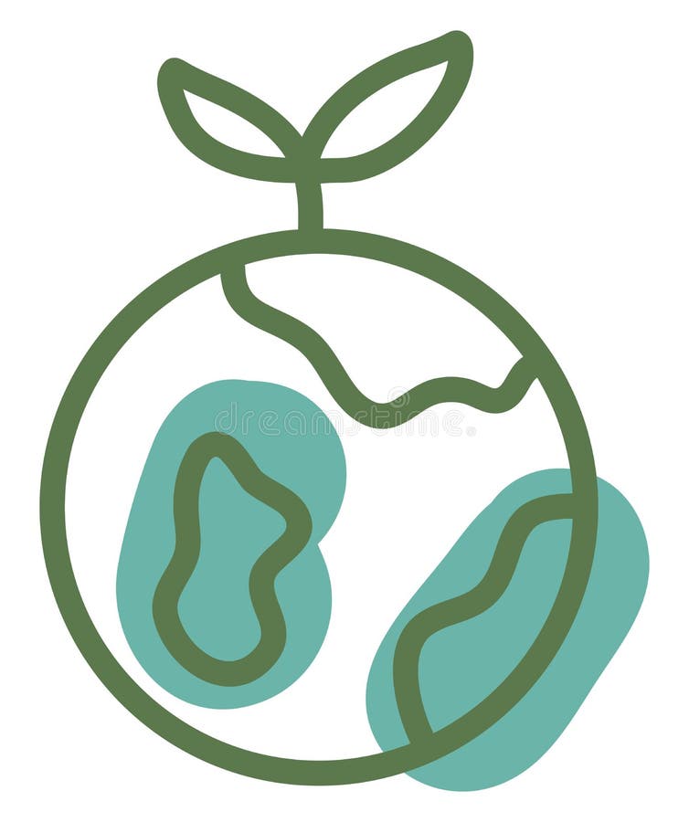 Green earth, icon stock vector. Illustration of globe - 260375789