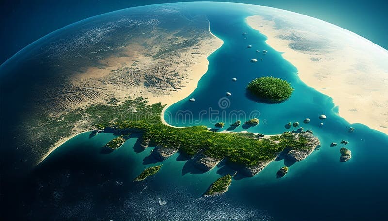 Green Planet Oasis: a Realistic View of Earth from Space, Made with ...