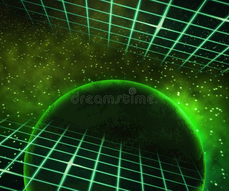 Green Planet Space Background Stock Illustration - Illustration of blue ...