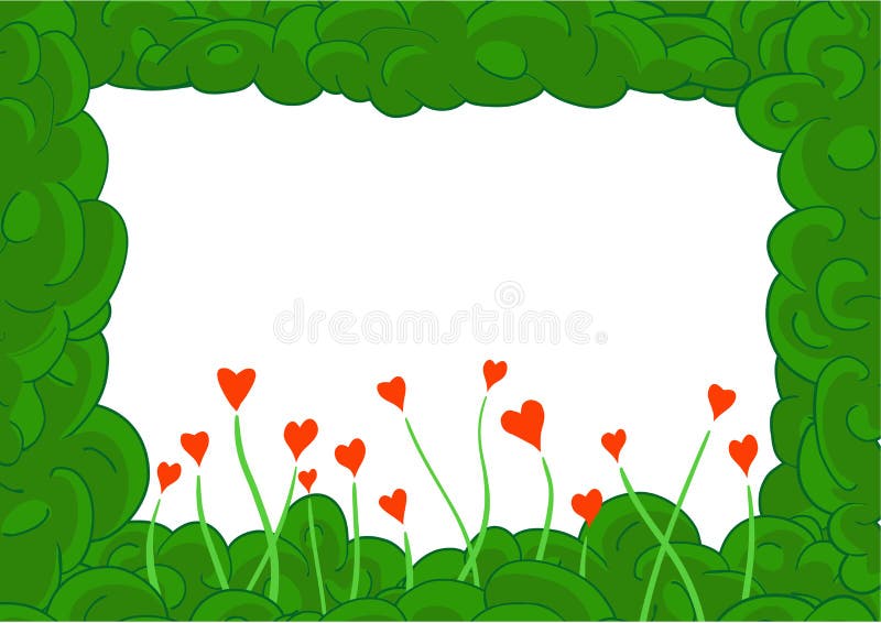 Heart and flowers stock vector. Illustration of growth - 8242784