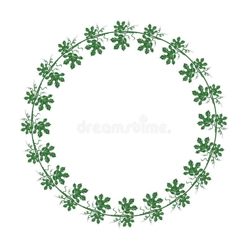 Green Plant Frame Isolated on White Background Stock Vector ...