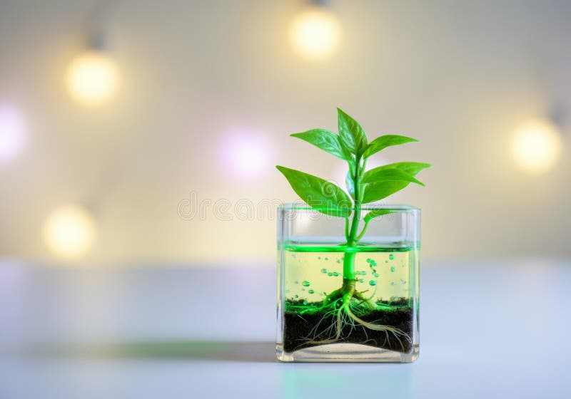 Modern Plant Glass Container Soil Green Leaves Stock Photos - Free ...