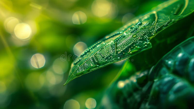 Green Plant Leaf with Embedded Digital Circuit Design Stock Photo ...