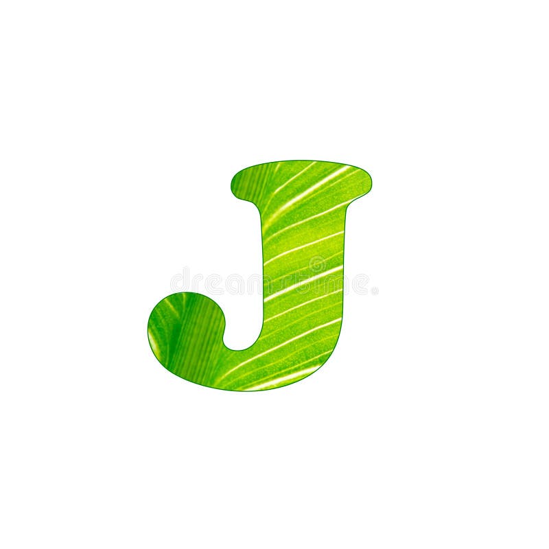 The Green Plant Letter J, Letters Cut of the Background of Green Sheet ...