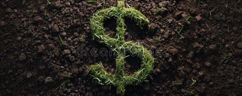 Green Plant Roots Forming Dollar Sign on Soil Stock Photo - Image of ...