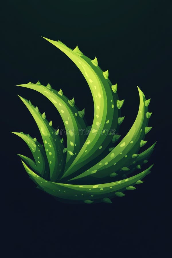 Green Plant with Spiky Leaves Stock Illustration - Illustration of ...