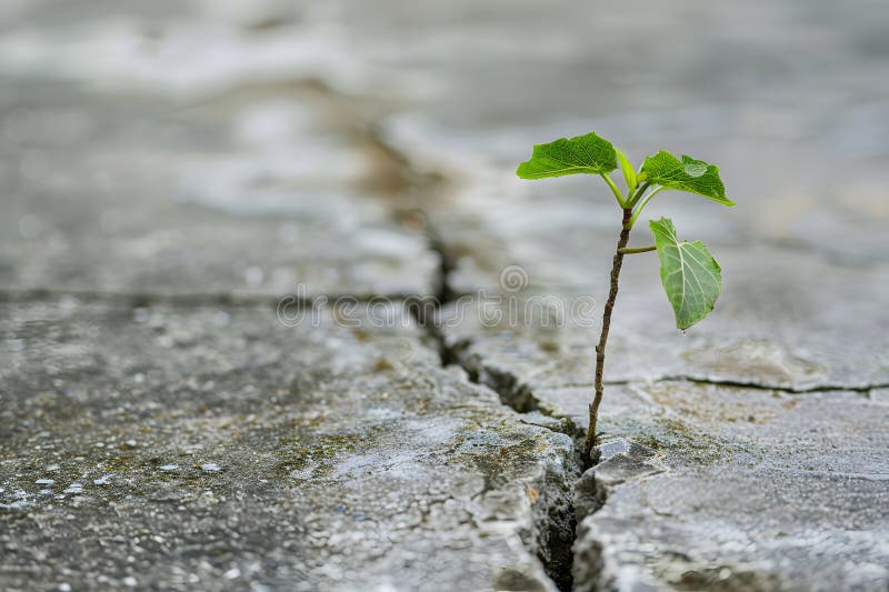 Green Plant Sprout Growing through Concrete Cracks Stock Illustration ... Green Plant Sprout Growing through Concrete Cracks Stock Illustration ...