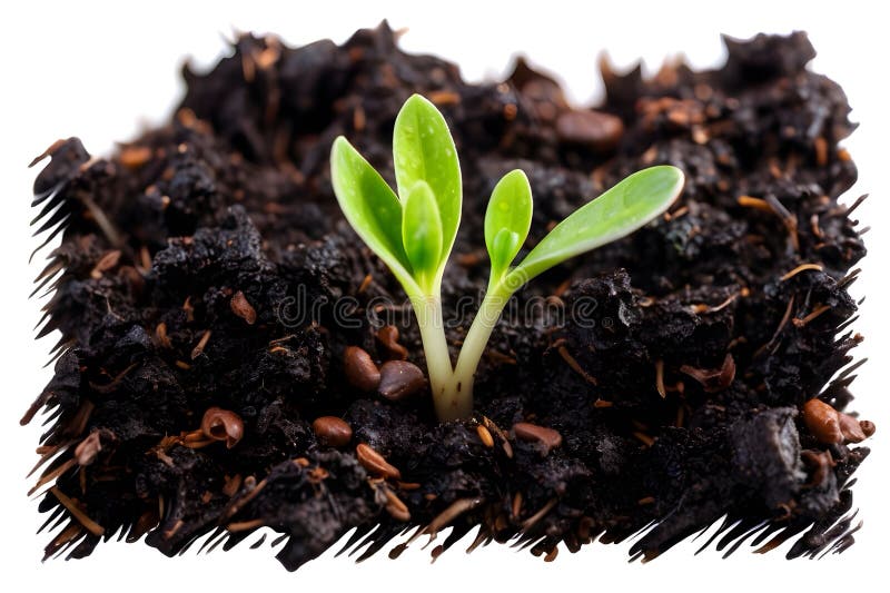 A Green Plant Sprouting from a Rich Soil Stock Image - Image of sapling ...