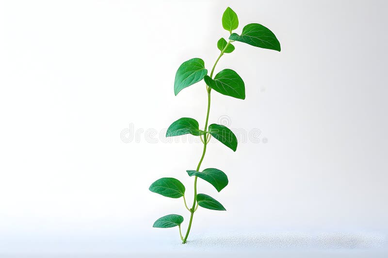 Green Plant Stem on White Background Stock Image - Image of natural ...